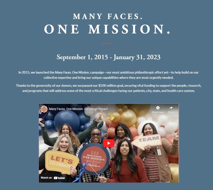 Many Faces. One Mission. Campaign Celebration Website | CASE